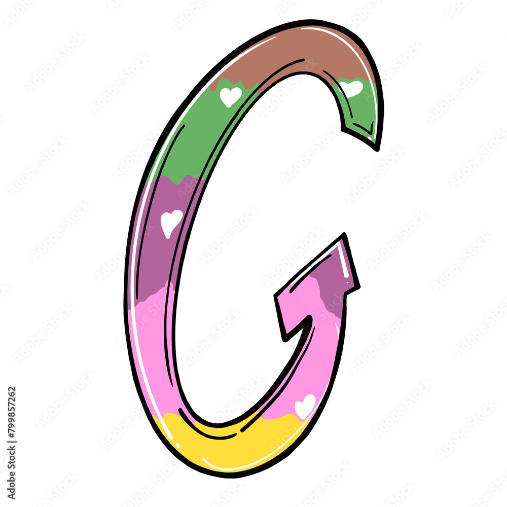 Letter G Colorful Scripted handwriting font styled graphic design PNG ...