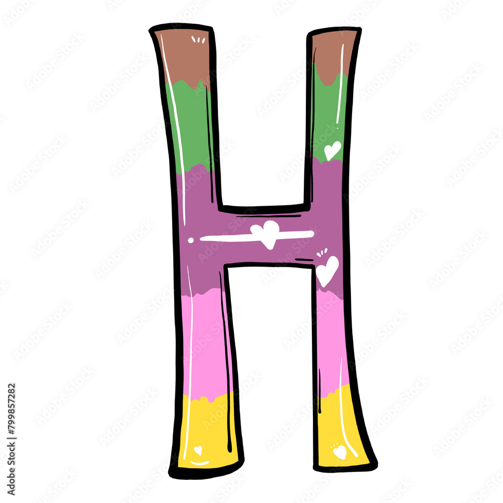 Letter H Colorful Scripted handwriting font styled graphic design PNG ...