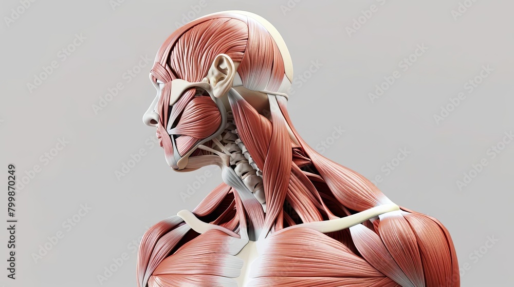 Anatomical diagram of shoulder muscles with common injuries, rendered ...