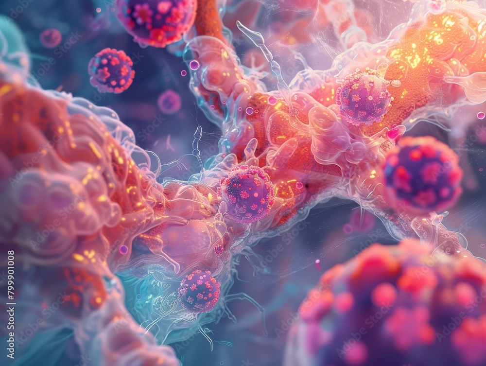 Stock-Illustration „Detailed Streptococcus pneumoniae invading human ...