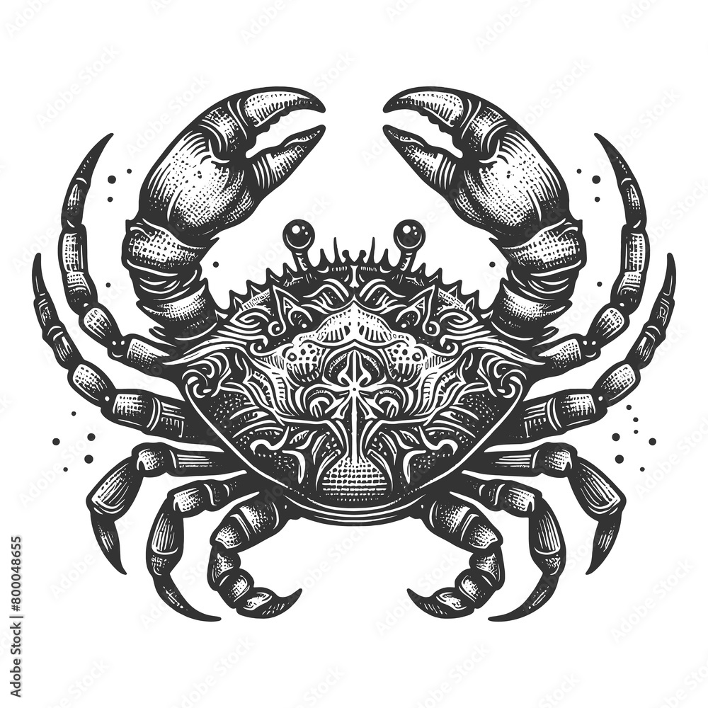 crab with ornate patterns on its shell, showcasing detailed artistry in ...