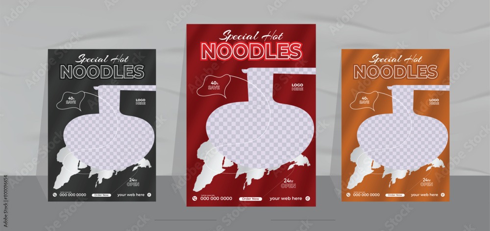 Delicious healthy noodles food menu Flyer design and restaurant fast ...