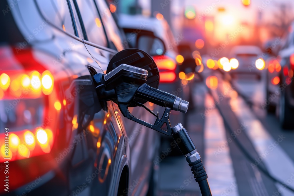 Gasoline station banner for car refueling with petrol, diesel, and fuel ...