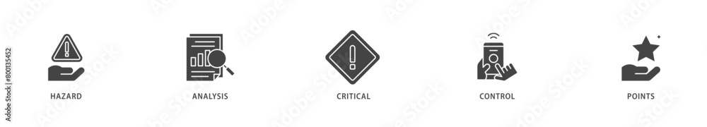 HACCP icons set collection illustration of hazard analysis and critical ...