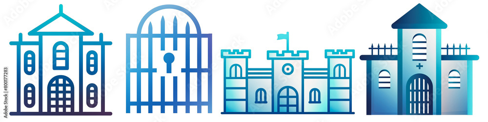 Prison clipart collection, symbol, logos, icons isolated on transparent ...