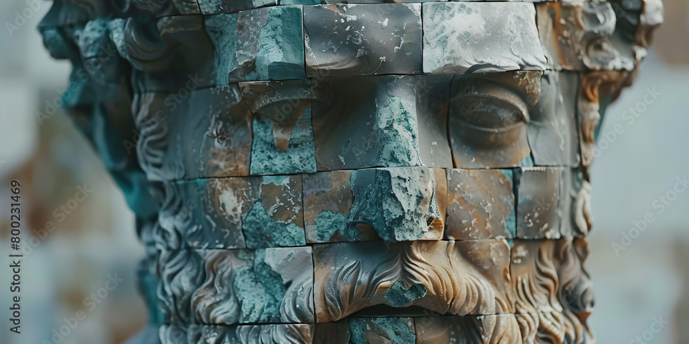 an ancient Greek mythology selfie sculpture male person with beard ...