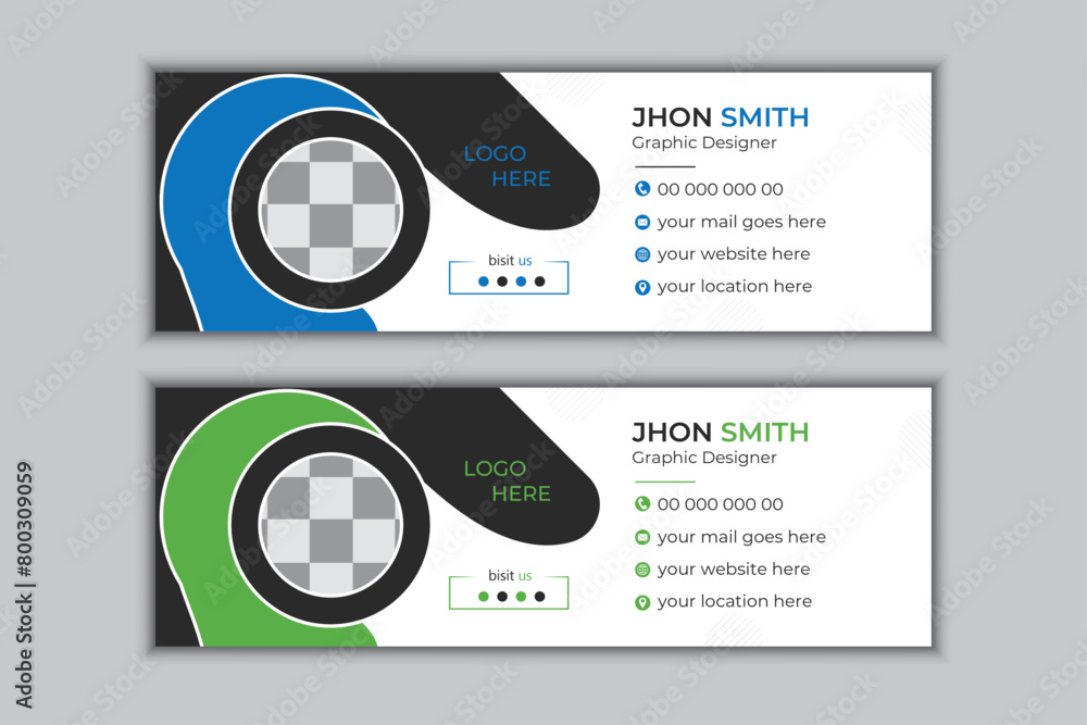 Email signature template design or personal social media cover template ...