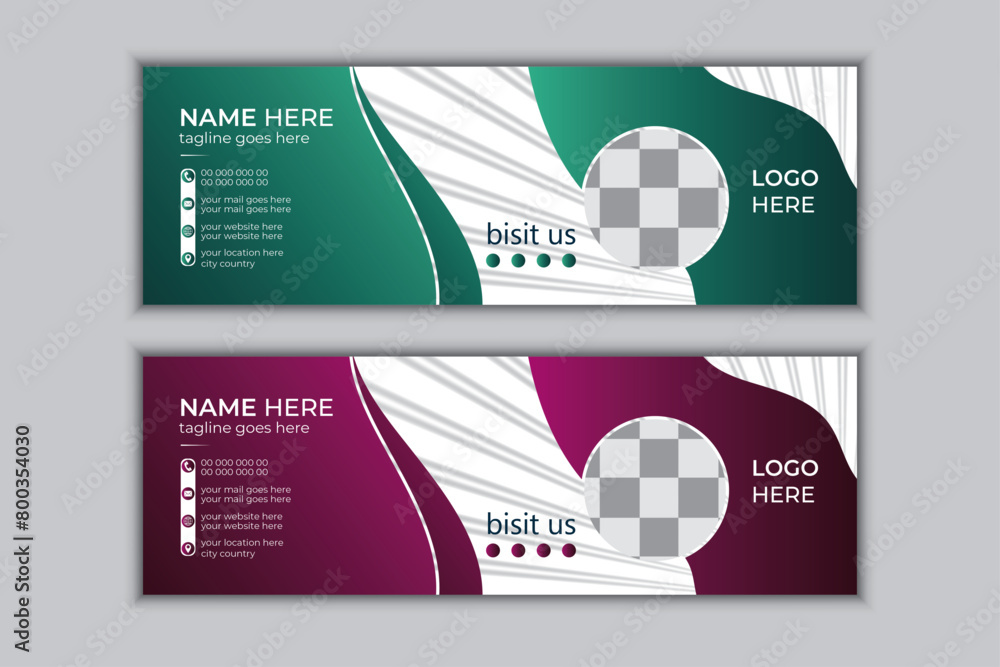 Email signature template design or personal social media cover template ...