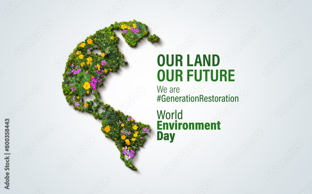 Ilustración de Stock World Environment Day 2024 concept - Land restoration, desertification and ...
