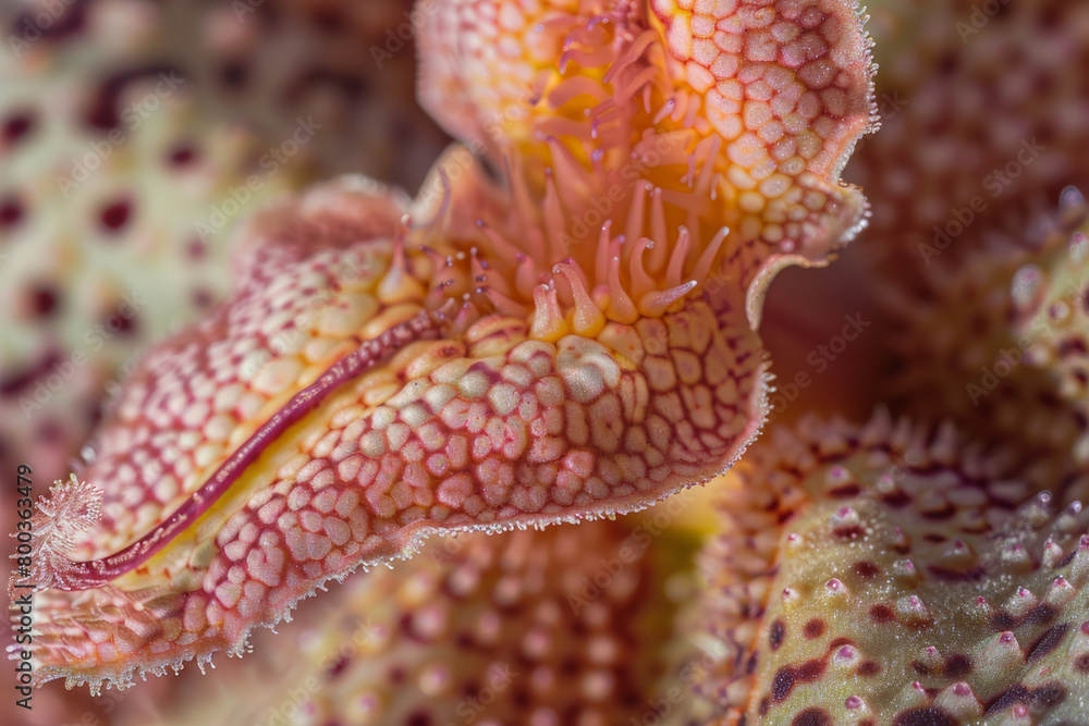 A close-up view of the Edithcolea grandis flower, focusing on the ...