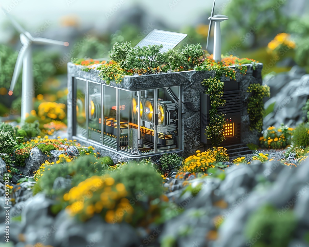 A small, self-contained, off-grid home of the future. The home is made ...