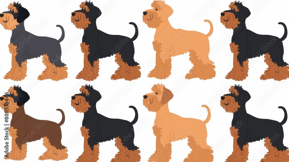 An array showcasing different colors of Schnauzers standing side by ...