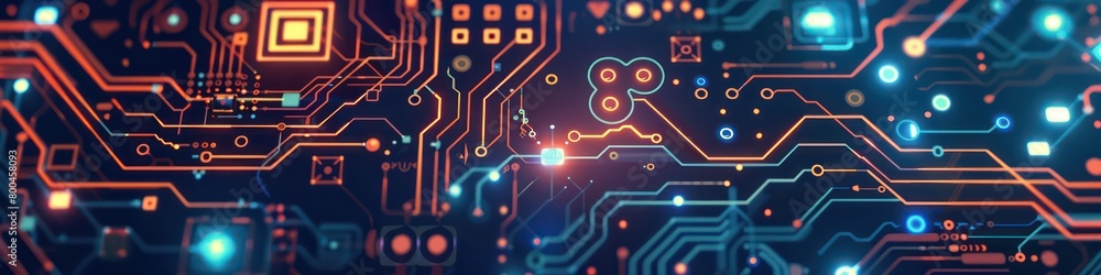 electrical engineering abstract banner design with dark blue background ...