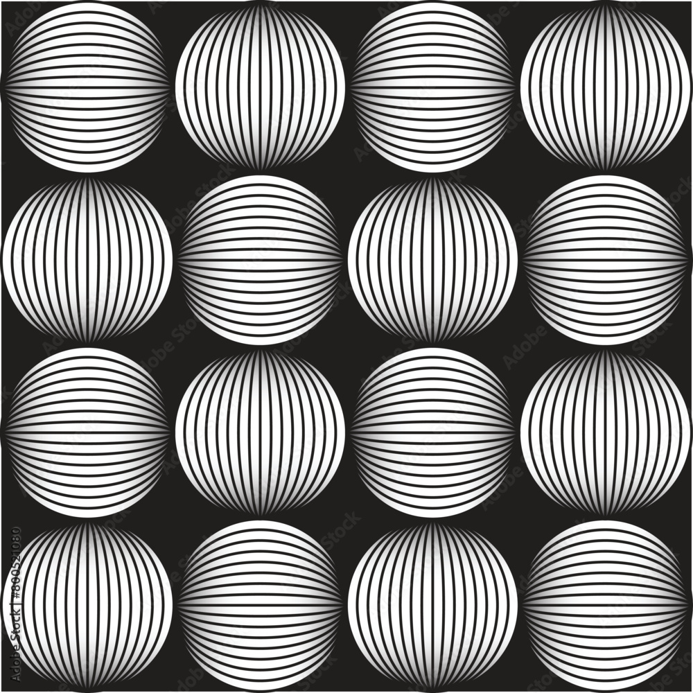 3D abstract monochrome background with line pattern, vector design ...