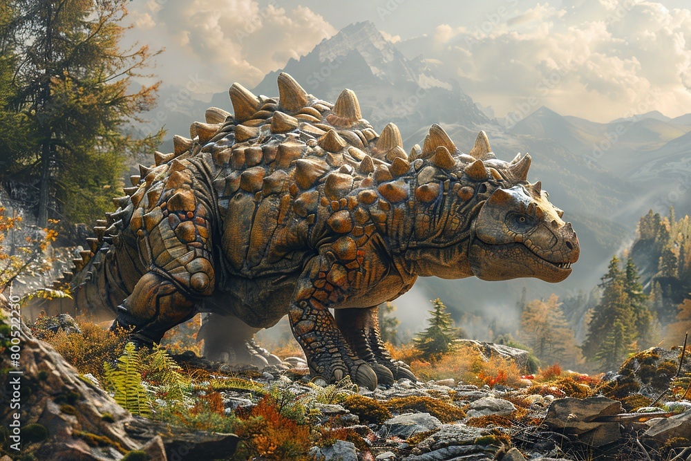 Behold the Ankylosaurus clad in formidable armor, exuding protection ...