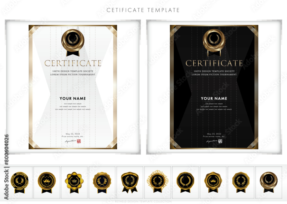 Luxury modern frames and shapes, templates for certificates of ...
