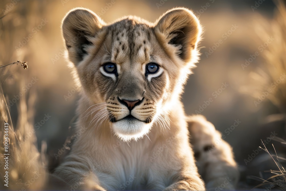 'cub lion months 3 animal baby big cat carnivore cute eye face felino ...