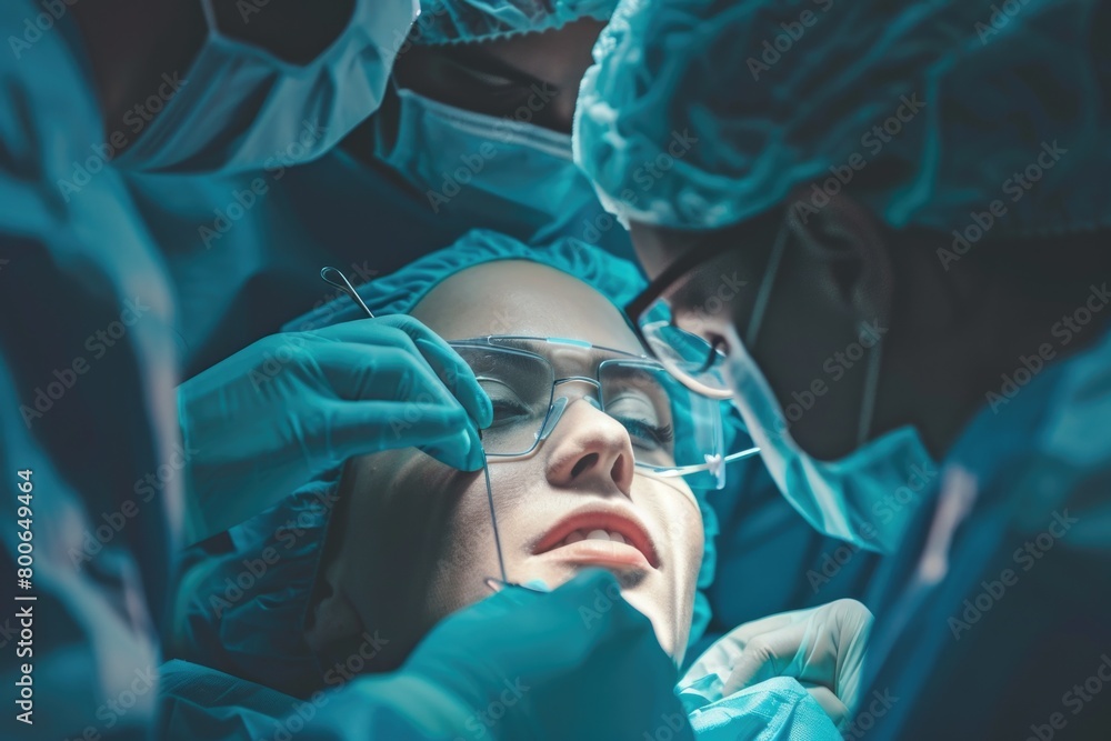 Medical team conducting surgery. Useful for healthcare concepts Stock ...