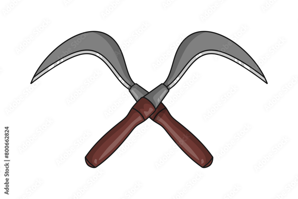 two sickles logo, sickles vector, crossed sickles isolated on ...