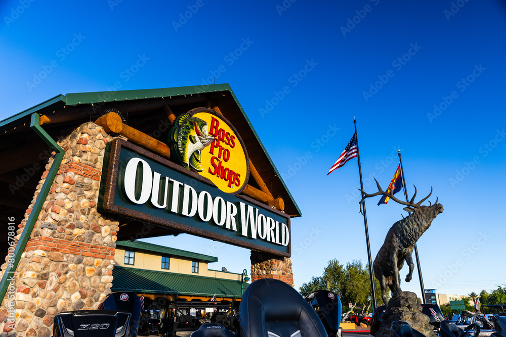 Bass Pros Shops is a chain known for its large, wilderness-themed ...