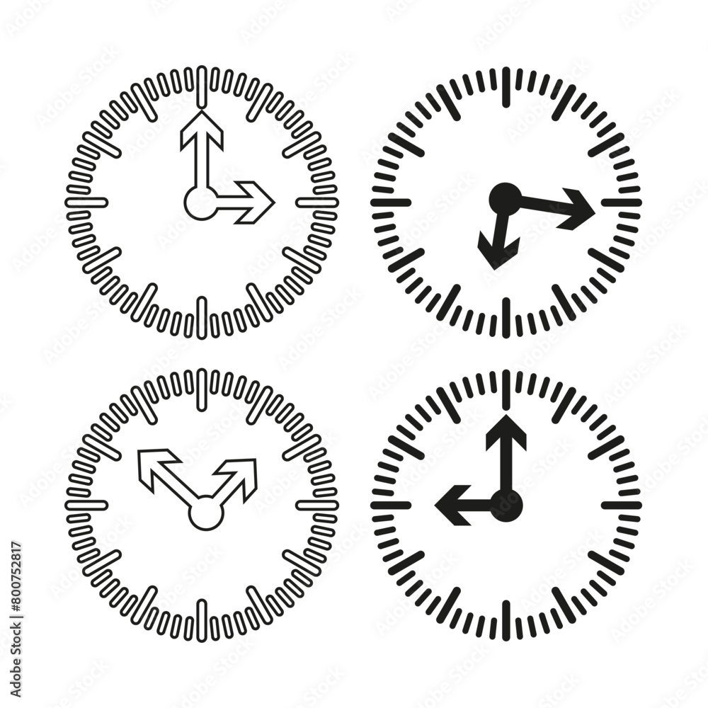 Circular arrow diagrams. Vector cycle process icons. Directional flow charts. Stock Vector ...