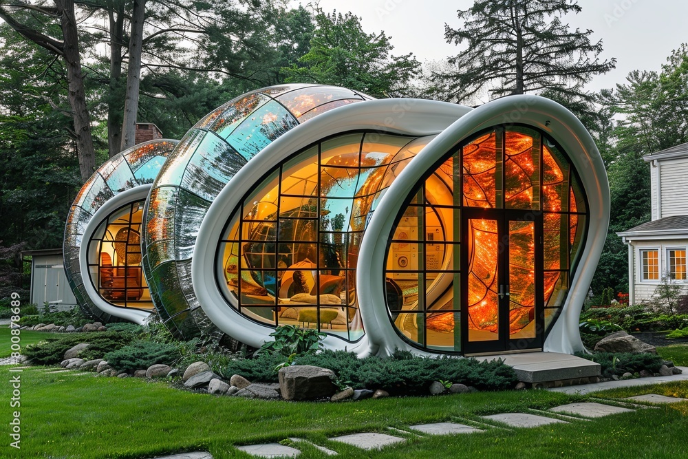 Biomorphic Nautilus Shell Architecture with Iridescent Facade Curves ...