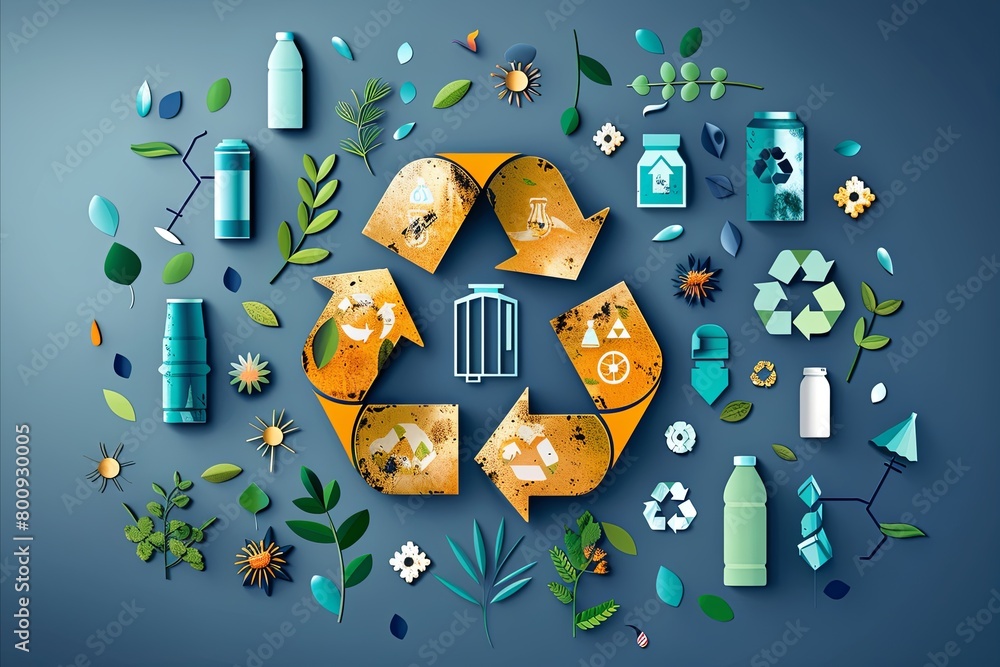 Stock-Illustration „An engaging visual guide to the recycling process ...
