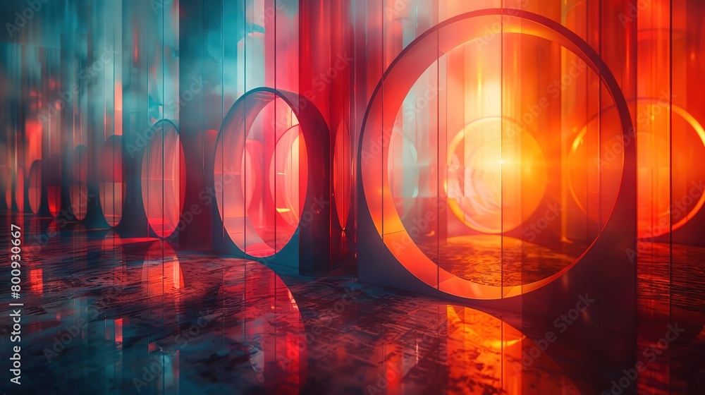 Illustration Stock Dynamic Geometric Spectra of Futuristic Dimensions，A ...