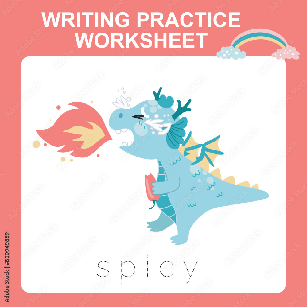 Writing practice worksheet. Writing the letters in English. Kids ...