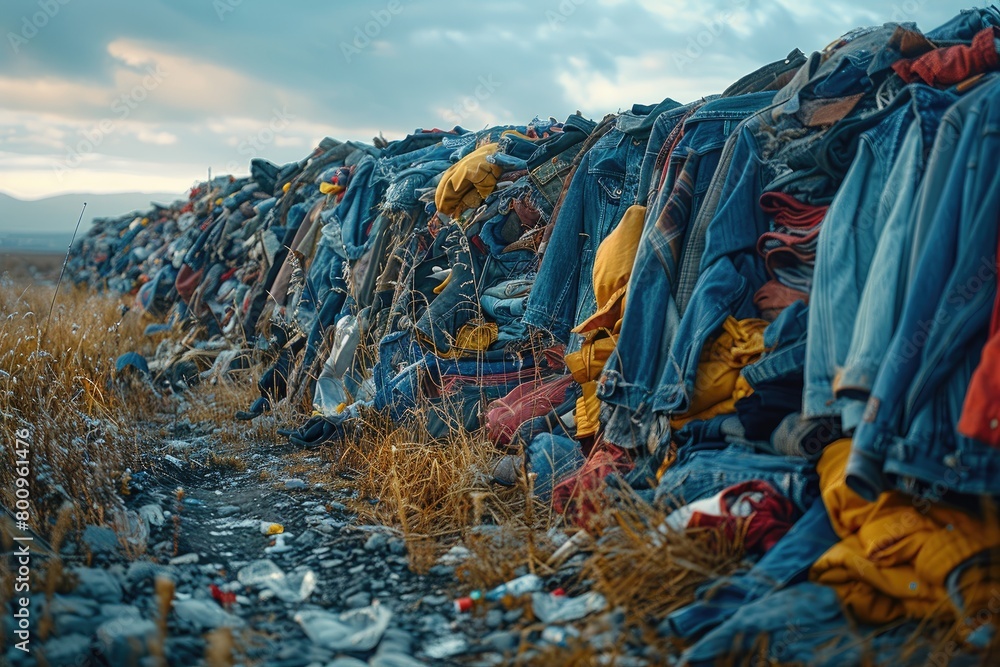 Heap Of Clothes Tossed Into Landfill. Concept Fast Fashion Landfill ...
