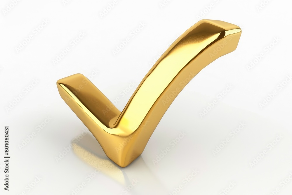Gold Check Mark Illustration. 3D Render Symbol for Choice and Success ...