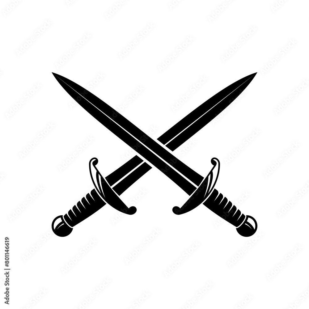 Crossed swords isolated on white background design element for logo ...