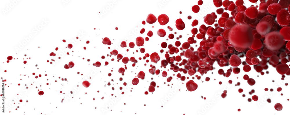 Erythrocytes blood cell stream isolated on transparent background Stock ...