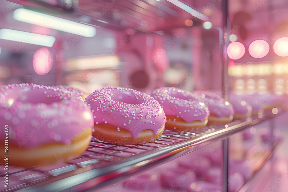 Donuts with icing and sprinkles. Assorted donuts. Donuts pattern. 3d ...