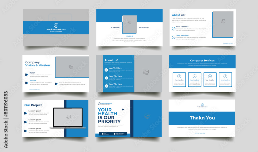 Medical health care PowerPoint presentation slide template design ...