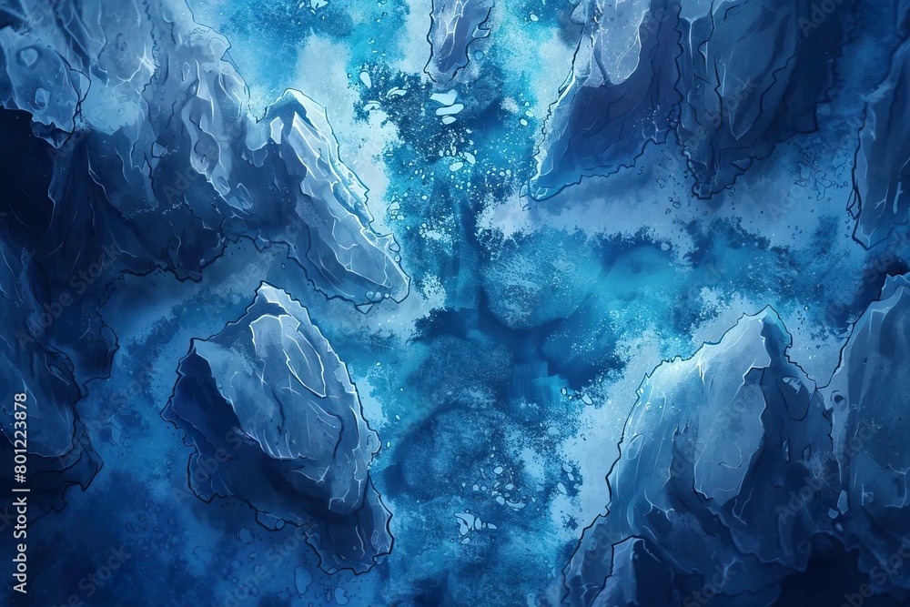 DnD Battlemap Ice Cavern Battlemap: Blue-themed icy battleground for ...