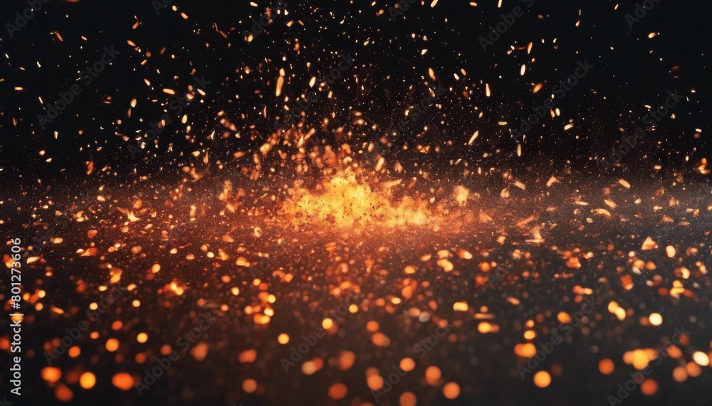 'Fire particles confetti isolated overlays background. texture black ...