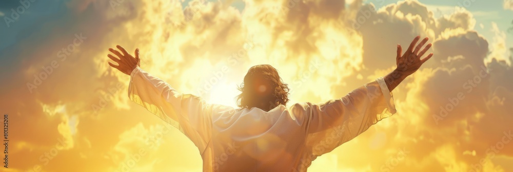 Jesus Christ with his arms raised to the Sky - Salvation and ...