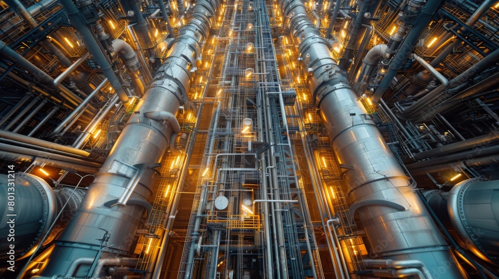 Illustrazione stock di Fractionation Towers: Real photo shot capturing ...