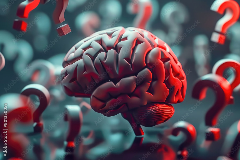 Delve into the depths of curiosity with a brain composed of question ...