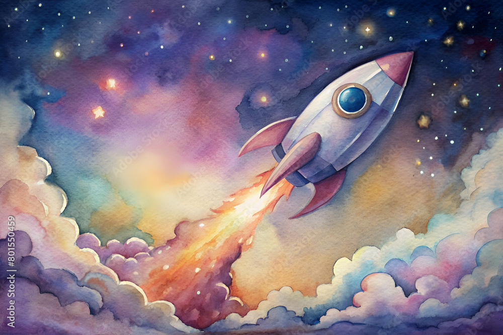 Artistic Rendering of Mouse Cursor Transforming into Digital Rocket ...