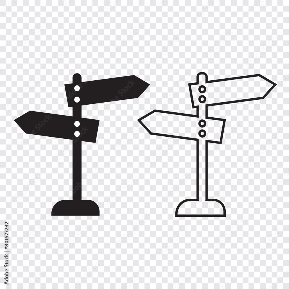 Route icon between two points with dotted path and location pin ...