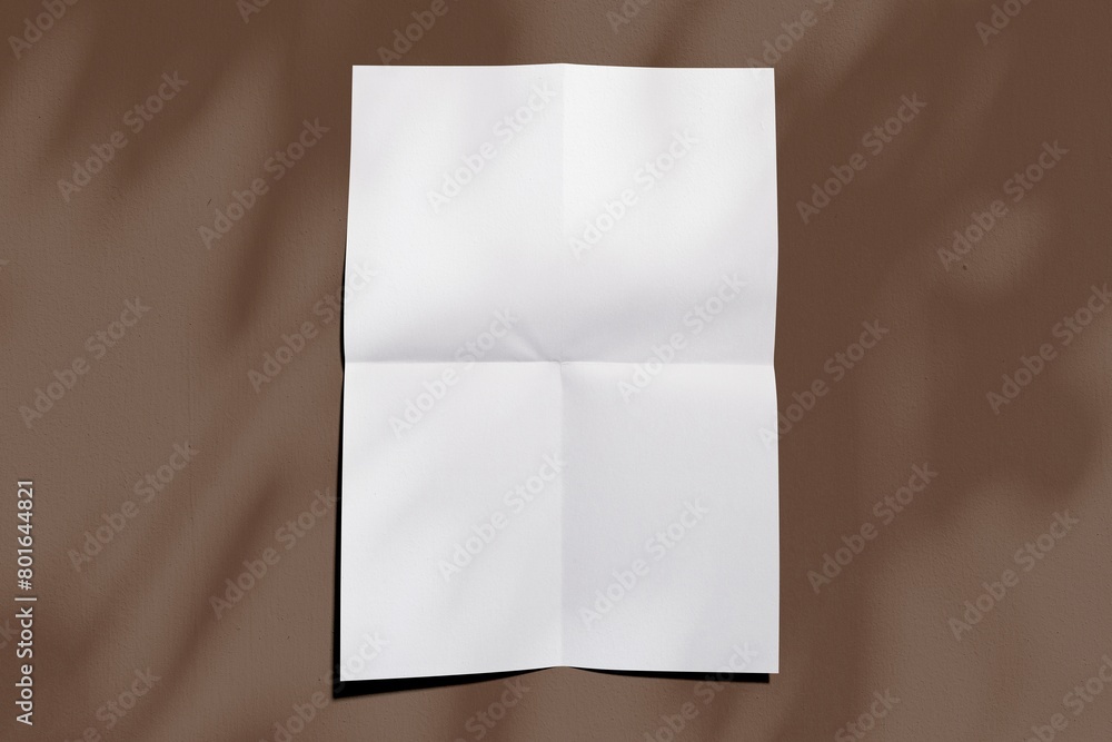 Blank folded white paper, design space Stock Photo | Adobe Stock