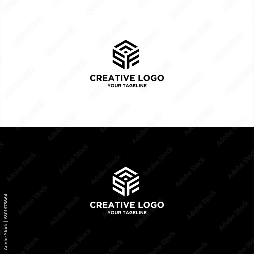 creative letter SF logo design vector Stock Vector | Adobe Stock