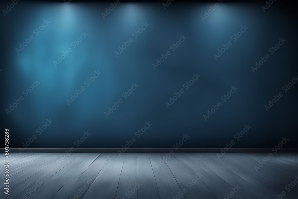 Background blank banner wall studio room blue soft gradient empty light ...