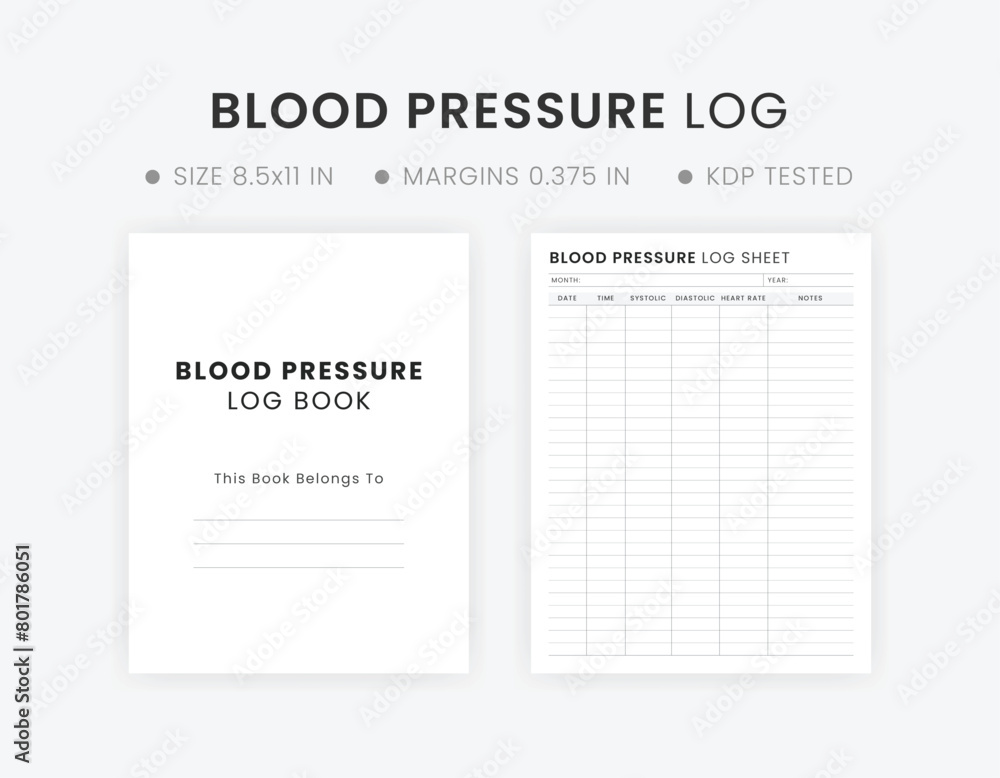 Blood Pressure Diary Printable Template, Blood Pressure Log Chart ...
