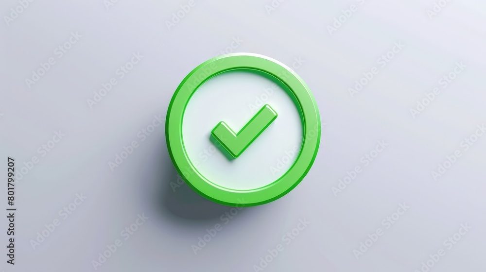 Green check mark icon in a circle. Check list button icon Generative Ai ...