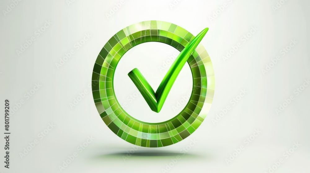 Green check mark icon in a circle. Check list button icon Generative Ai ...