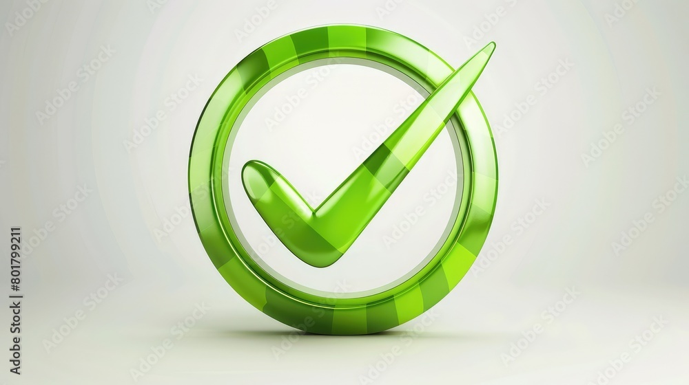 Green check mark icon in a circle. Check list button icon Generative Ai ...