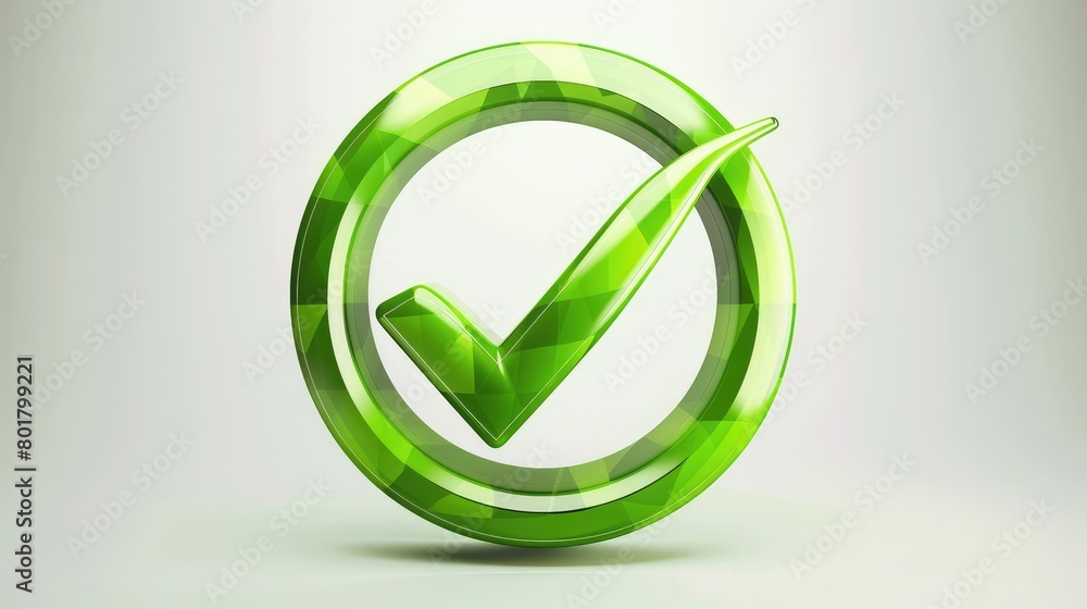 Green check mark icon in a circle. Check list button icon Generative Ai ...